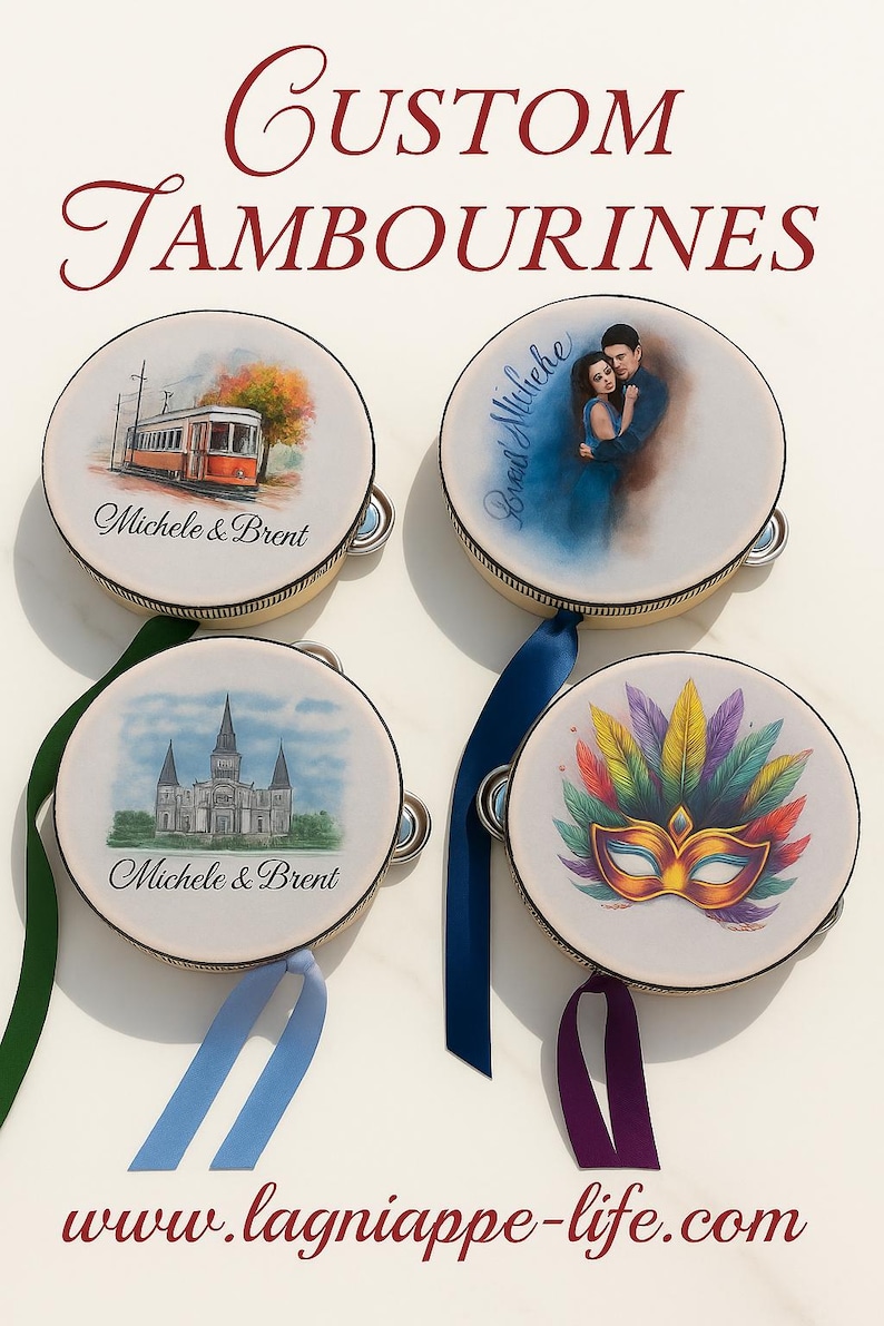 60 Custom Printed Tambourines, Unique Wedding Favors - Etsy