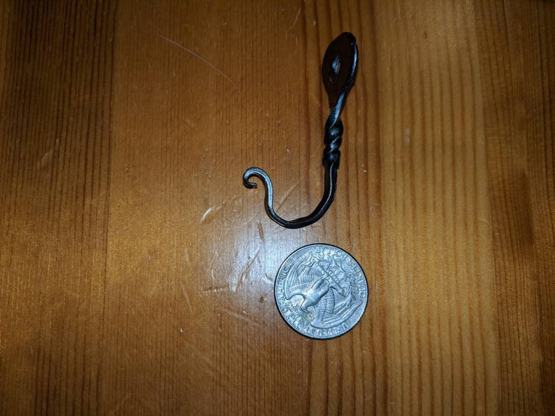 5+ 2" Small Decorative Black Metal Wall Hooks Twisted Hook Lot ...