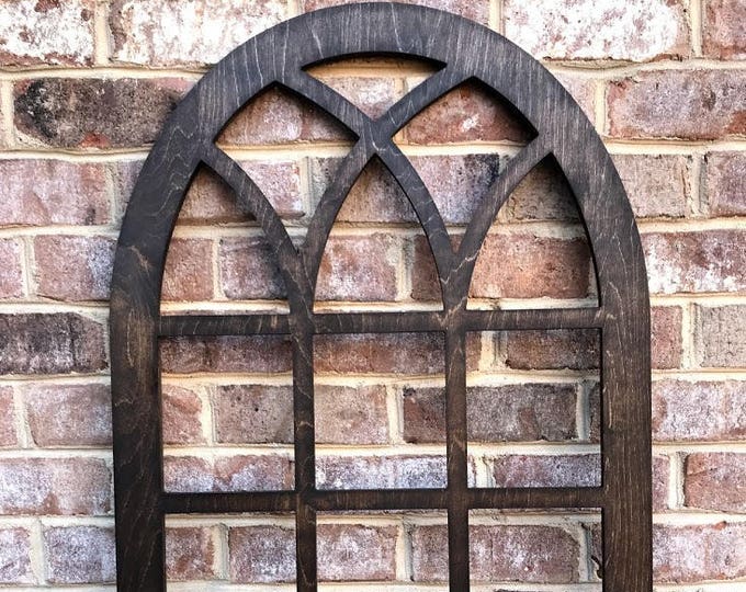 Arched Window Frame, Faux Farmhouse Frame, Arched, Stained, Custom Arch ...