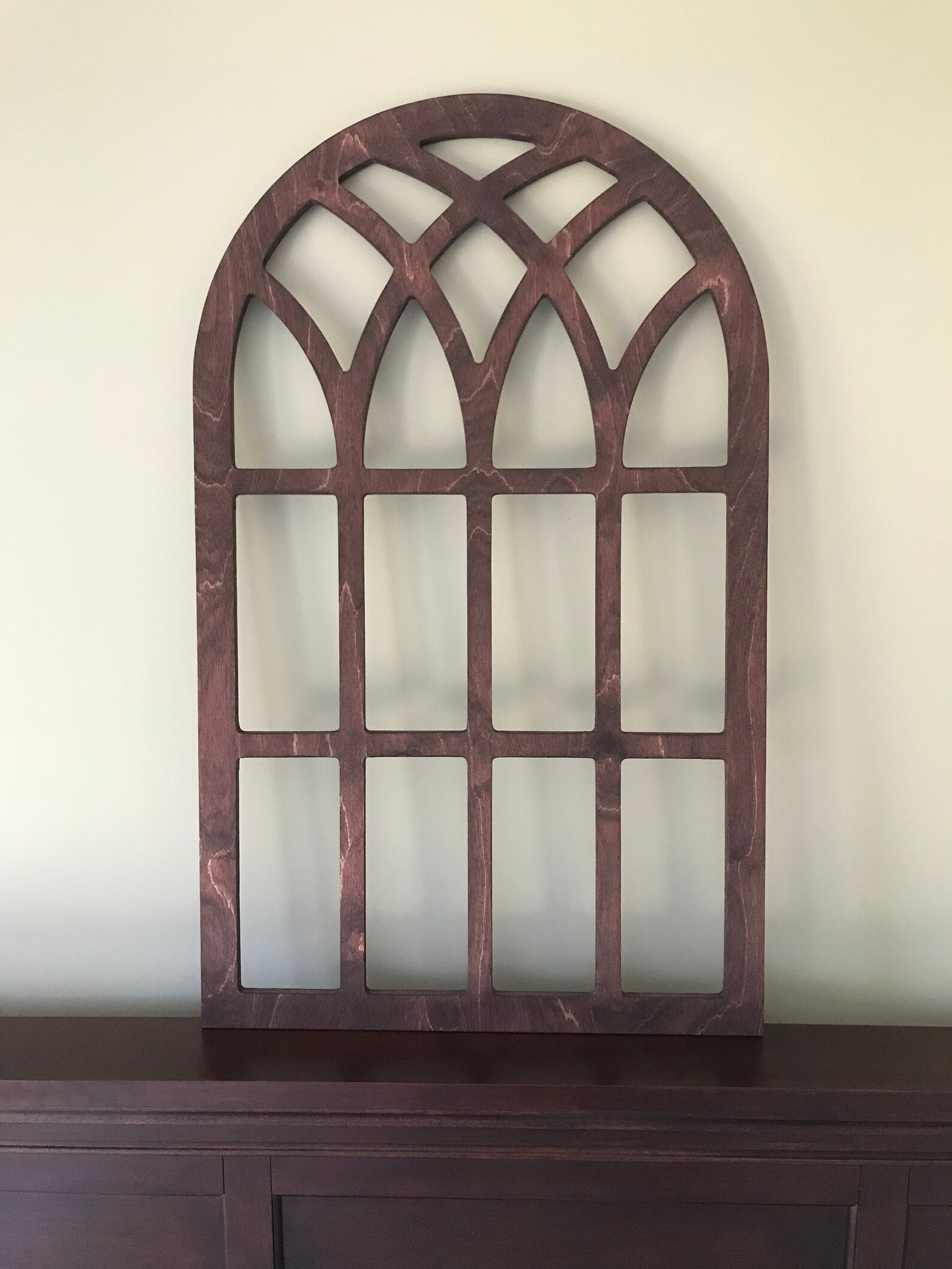 Arched Window Frame Faux Farmhouse Arched Stained Custom - Etsy