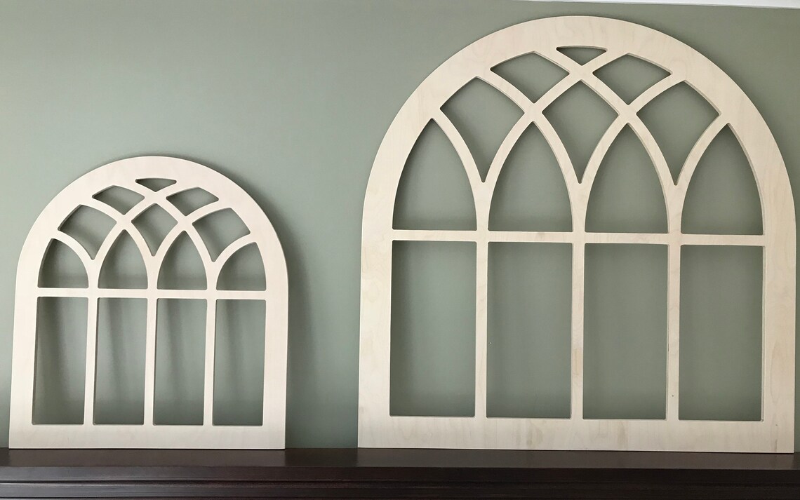 Arched Farmhouse Frame Faux Window Arched Stained Custom | Etsy