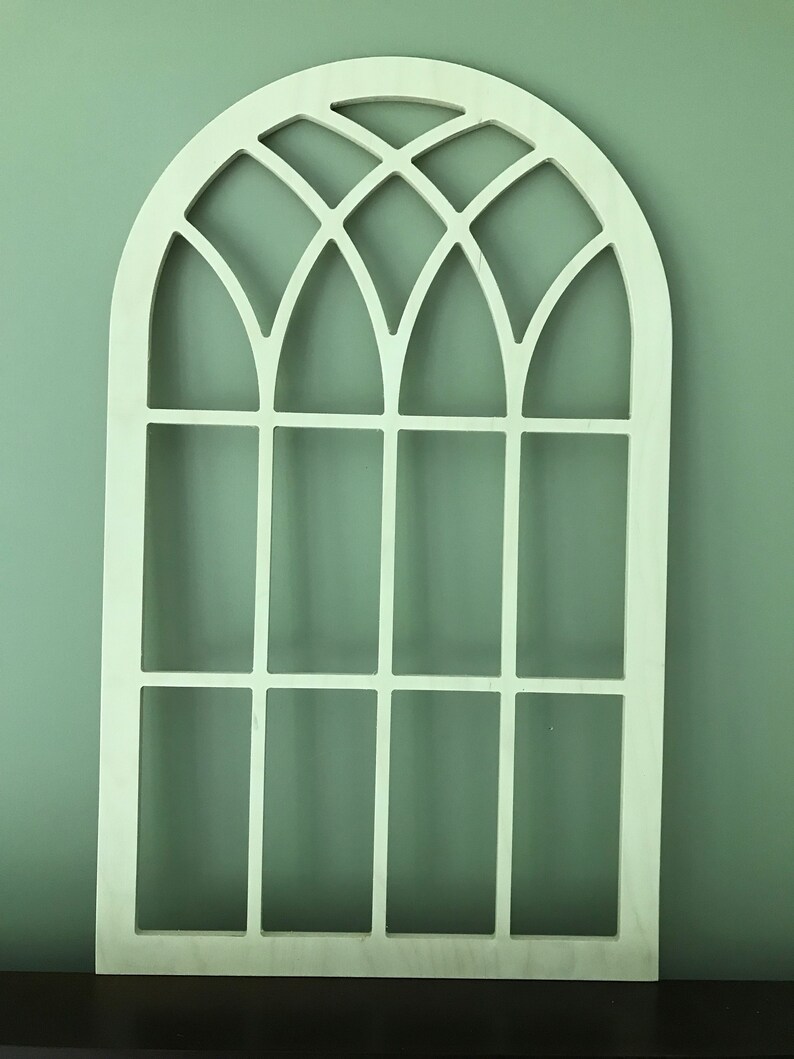 Arched Farmhouse window frame arched stained custom arch | Etsy