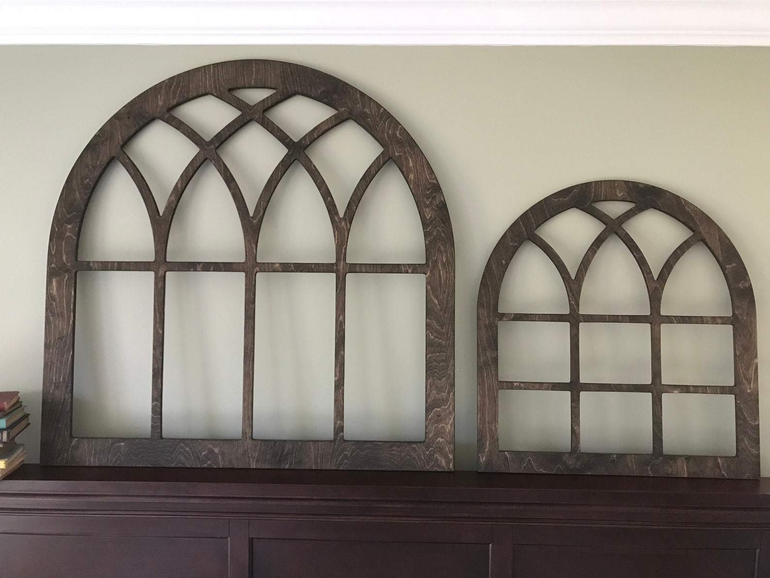 Arched Farmhouse Frame Faux Window Arched Stained Custom - Etsy