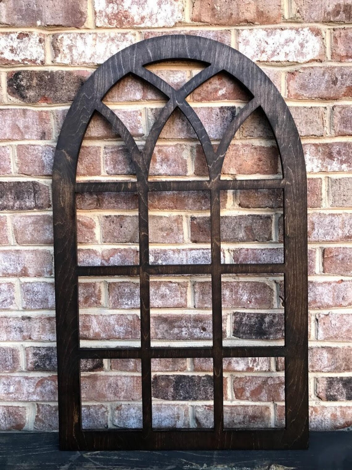 Arched Window Frame Faux Farmhouse Frame Arched Stained - Etsy