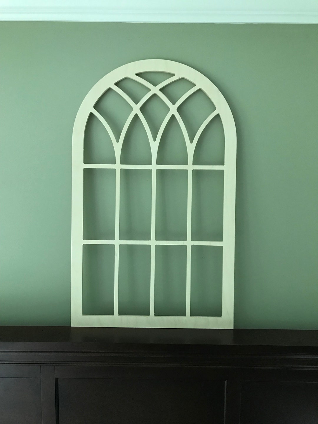 Arched Farmhouse Window Frame, Arched, Stained, Custom Arch, Shabby ...
