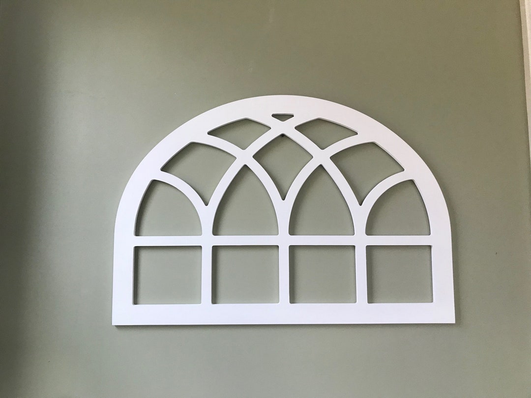 Arch Window, White Arched Farmhouse Frame, Faux Window Frame, Custom ...