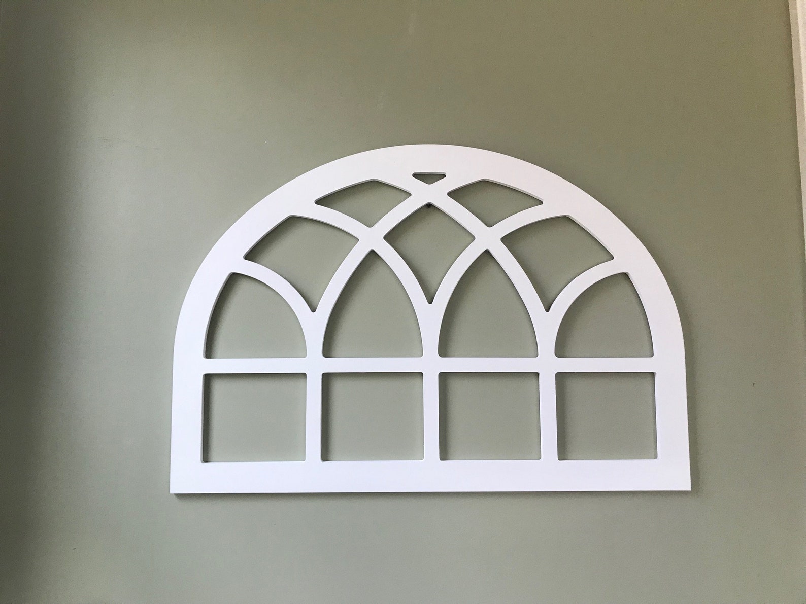 Arch Window White Arched Farmhouse Frame Faux Window Frame - Etsy