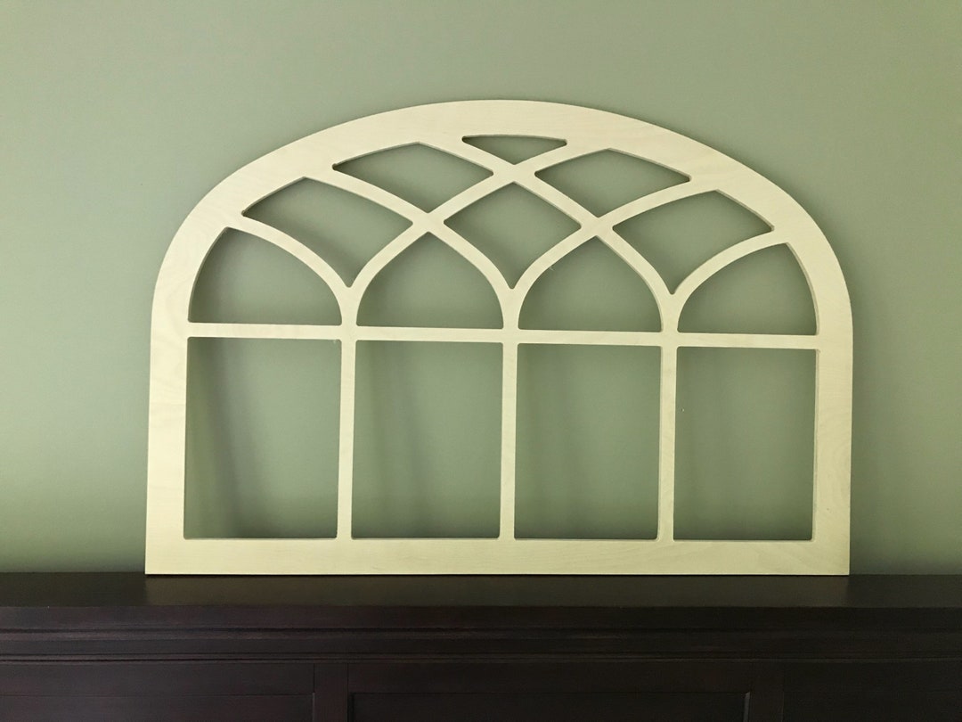 Arched Farmhouse Frame, Faux Window, Arched, Stained, Custom Arch, Wall ...