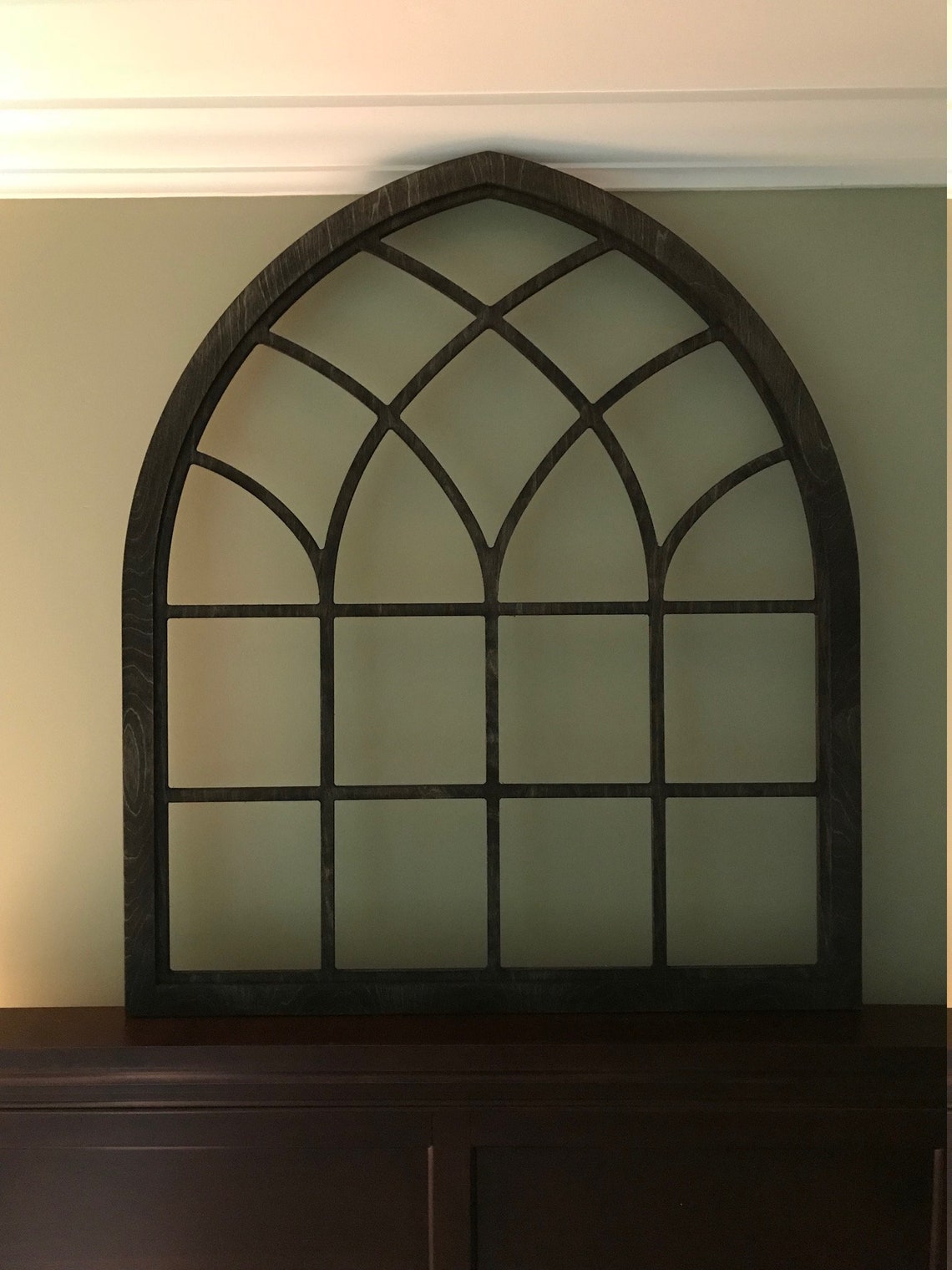 Large Arched Inset Wood Frame Faux Window Arched Stained - Etsy