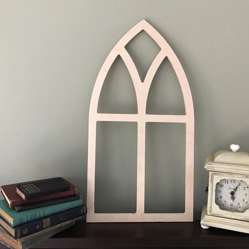 Arched Cathedral Window Frame Farm Home Decor Wood Arch - Etsy