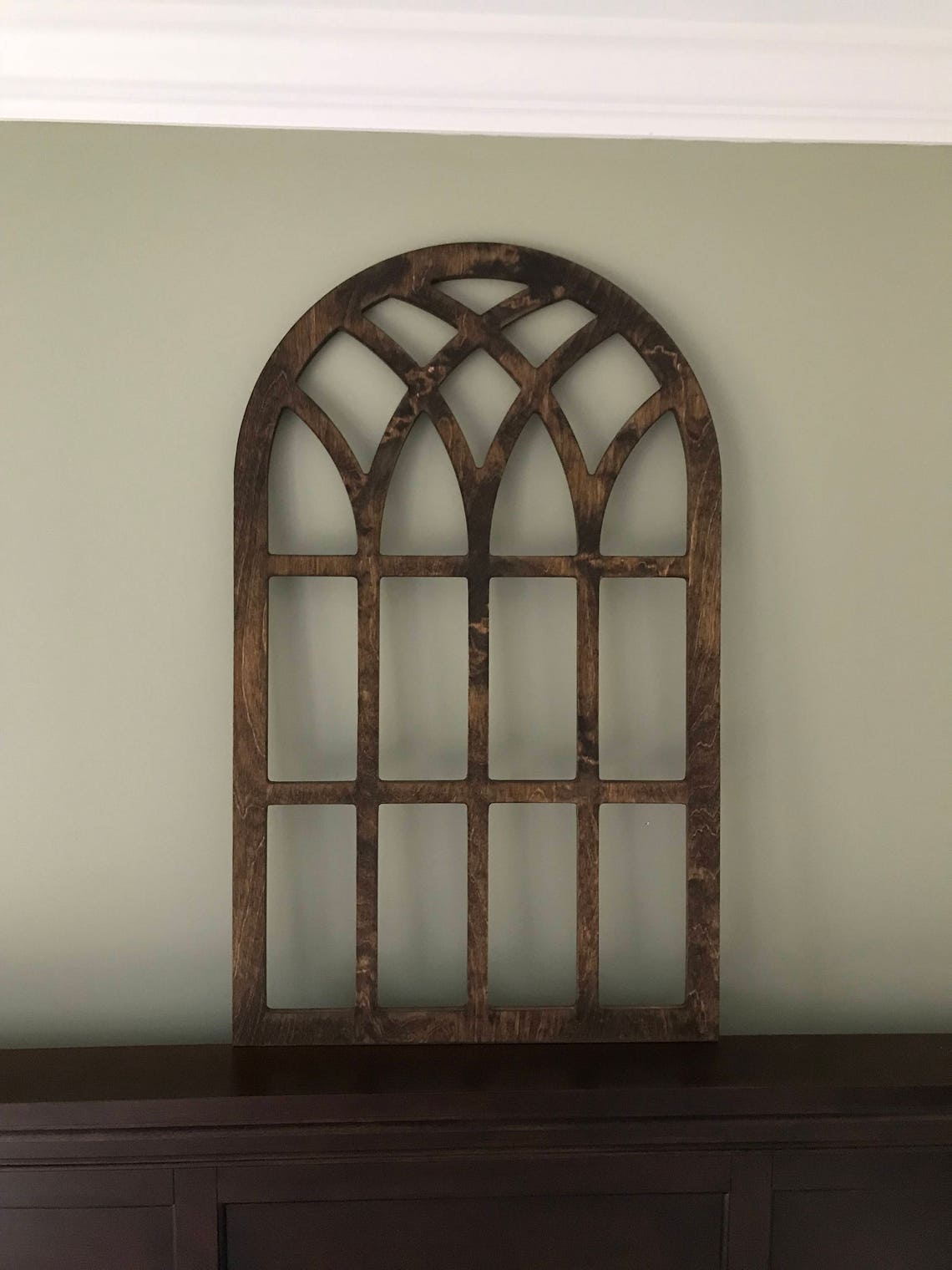 Arched Window Frame Faux Farmhouse Arched Stained Custom - Etsy