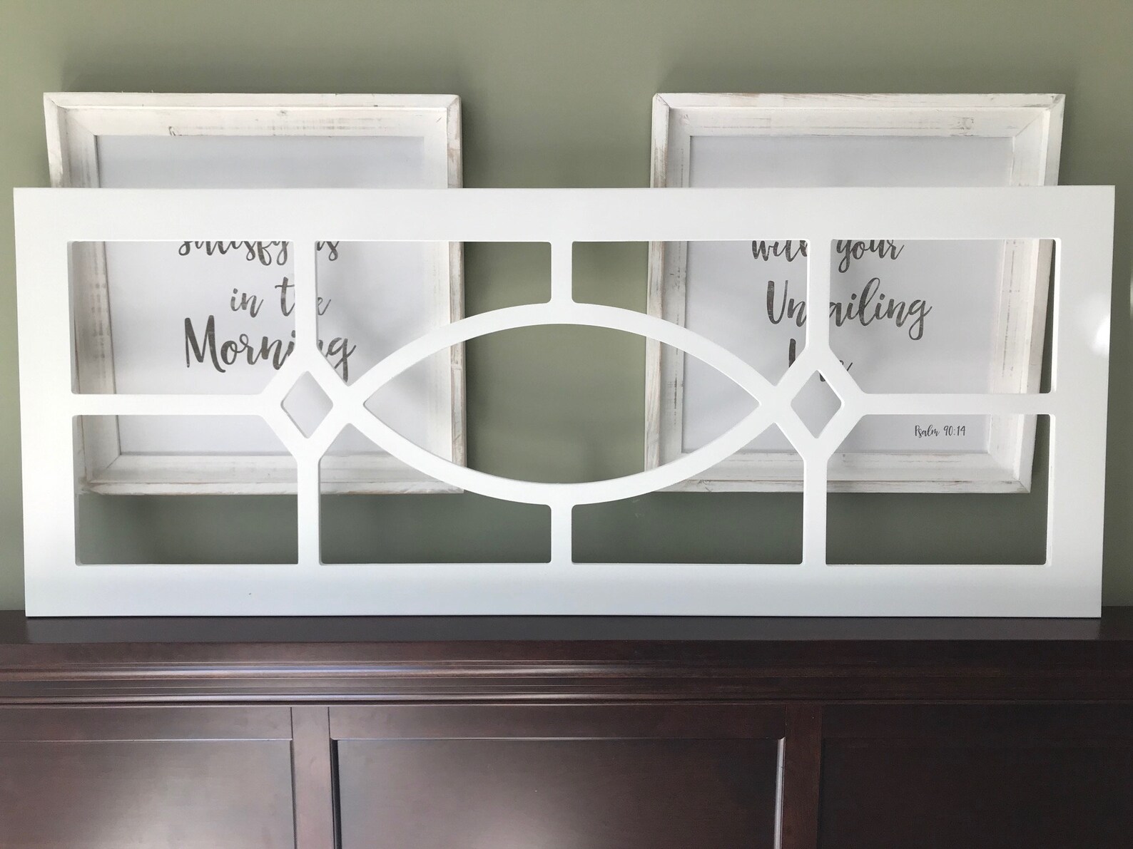 Rectangle Farmhouse Window Frame, Stained, Custom, Shabby Chic Hanging ...