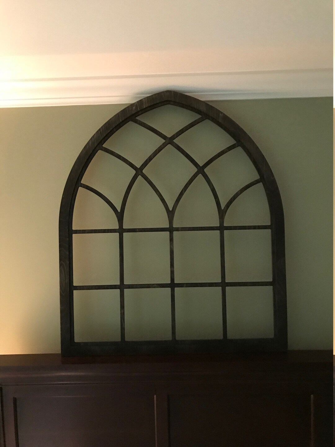 Large Arched Inset Wood Frame, Faux Window, Arched, Stained, Custom ...