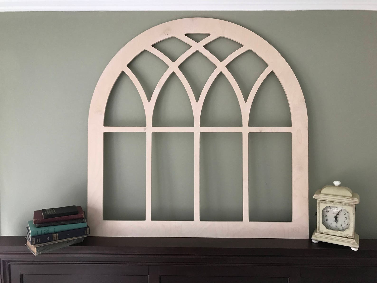 Arched Farmhouse Frame Faux Window Frame Arched Stained | Etsy