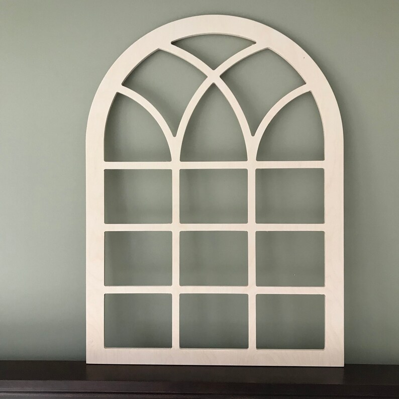 Arched Farmhouse Frame Faux Window Frame Arched Stained | Etsy