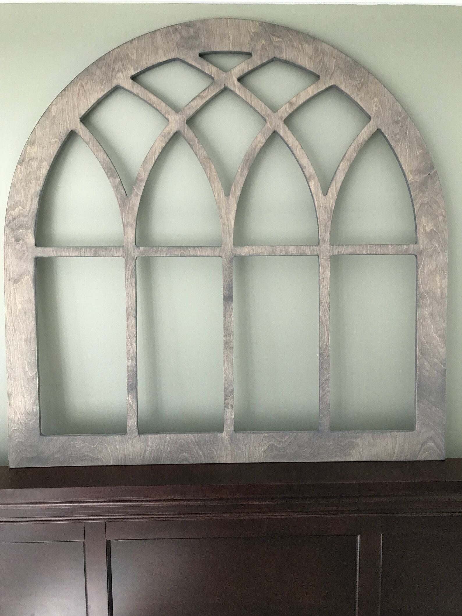 Arched Farmhouse Frame Faux Window Frame Arched Stained | Etsy