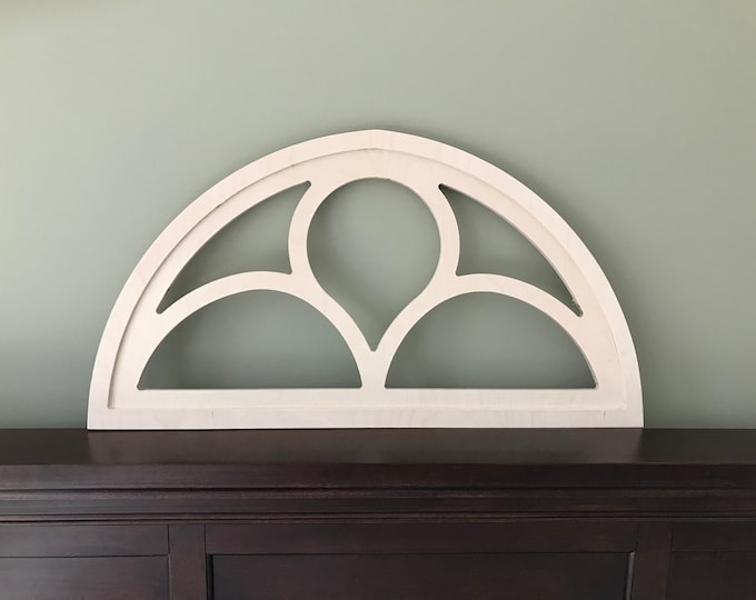 Half Arched Heirloom Farmhouse Frame, Faux Window, Stained, Custom Arch ...
