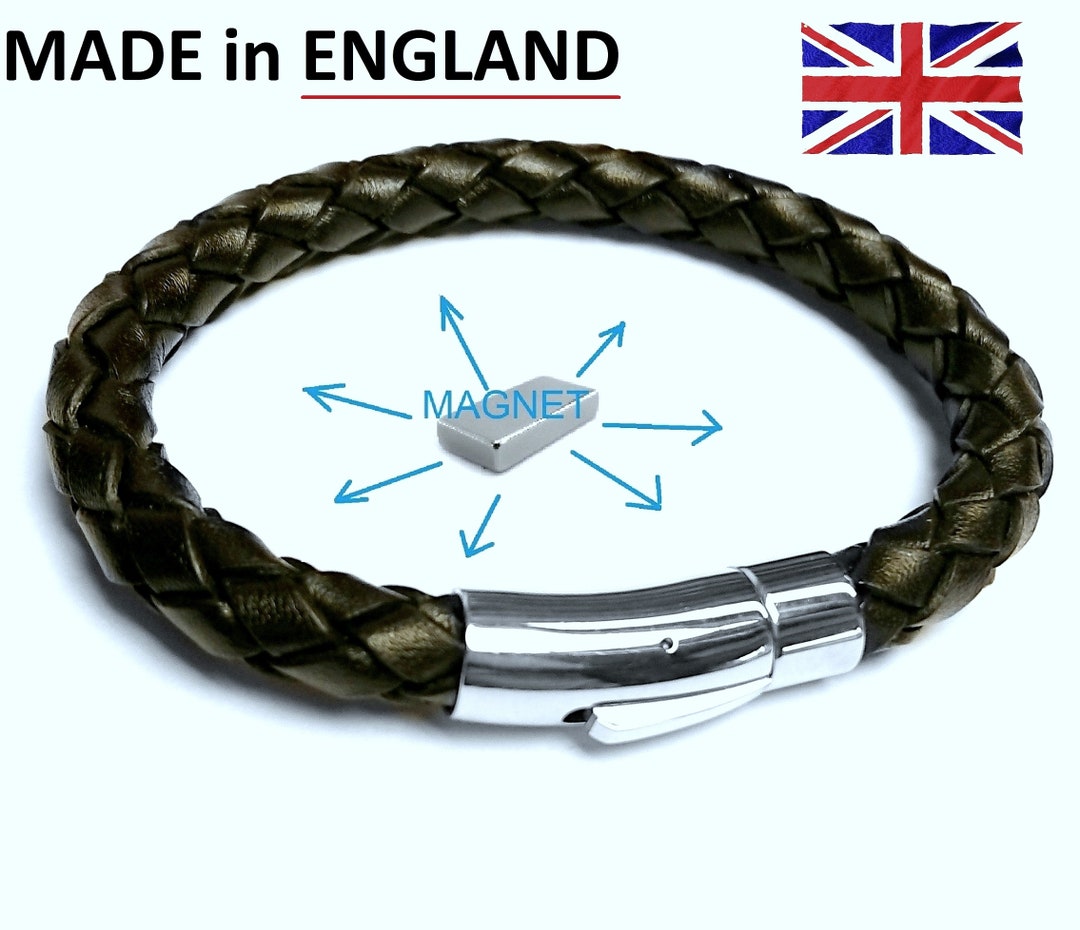 Magnetic Magnet Natural Real Leather Bracelet Filled With Very Strong ...