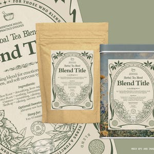 Herbal Tea Blend Canva Templates for Tea Recipe Cards and Labels ...