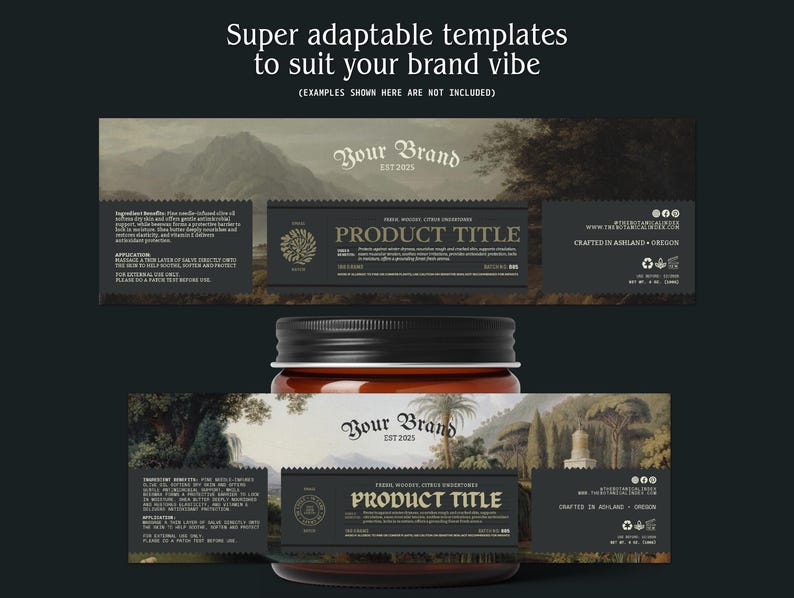 Editable Artisan Jar Label Packaging Canva Templates, 4oz Jar Label ...