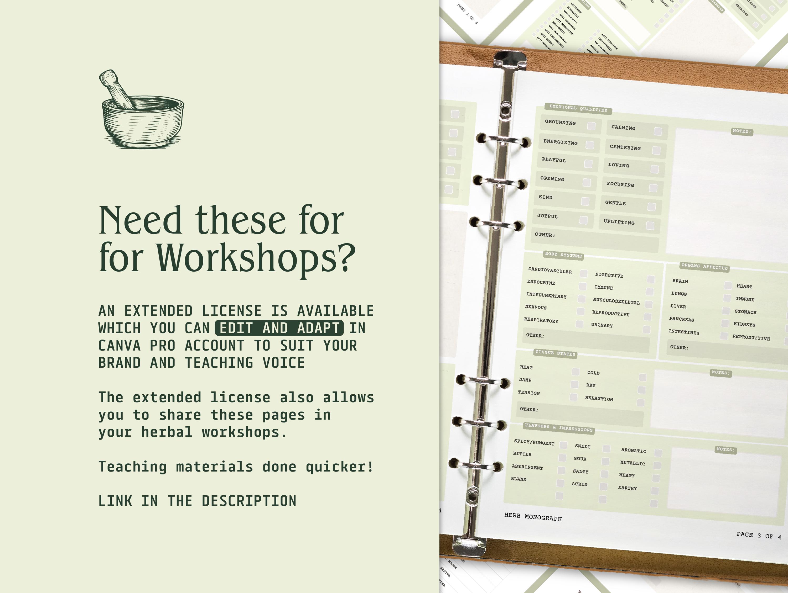 Herb Monograph Medicinal Herbal Studies Worksheets Materia Medica ...