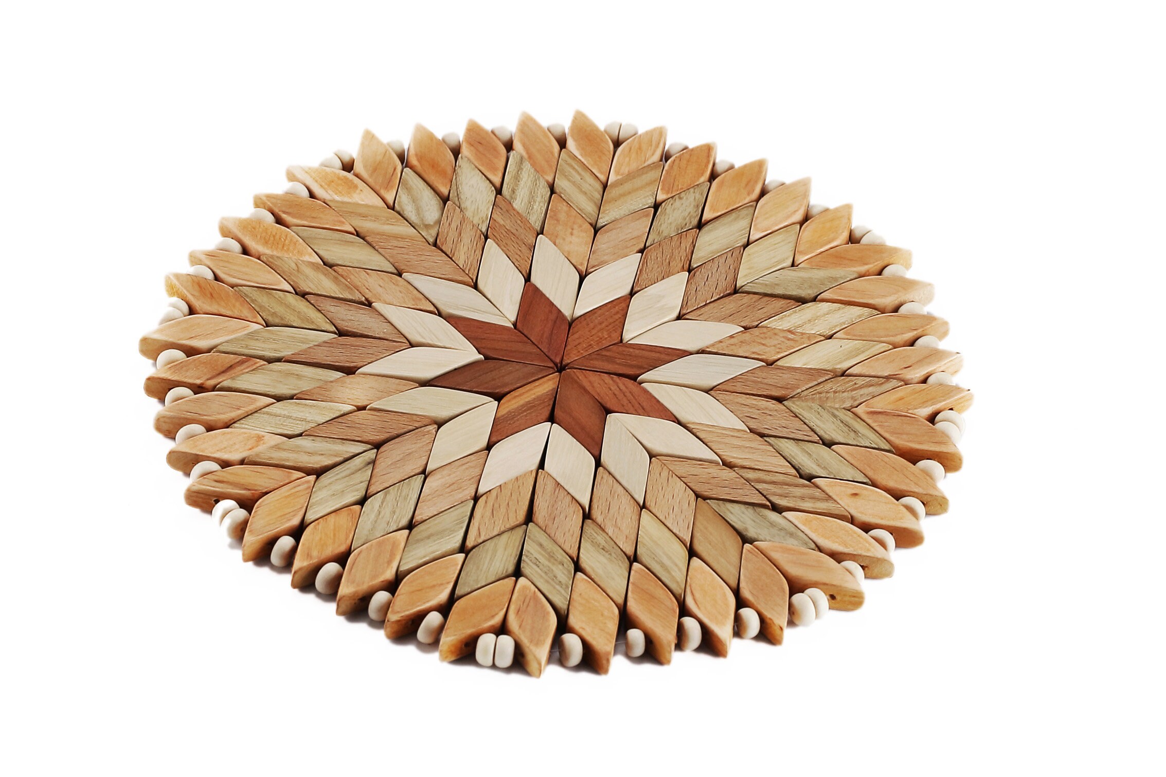 Set of 2 Large Handmade Wooden Trivets for Hot Dishes - Diameter 9" and ...