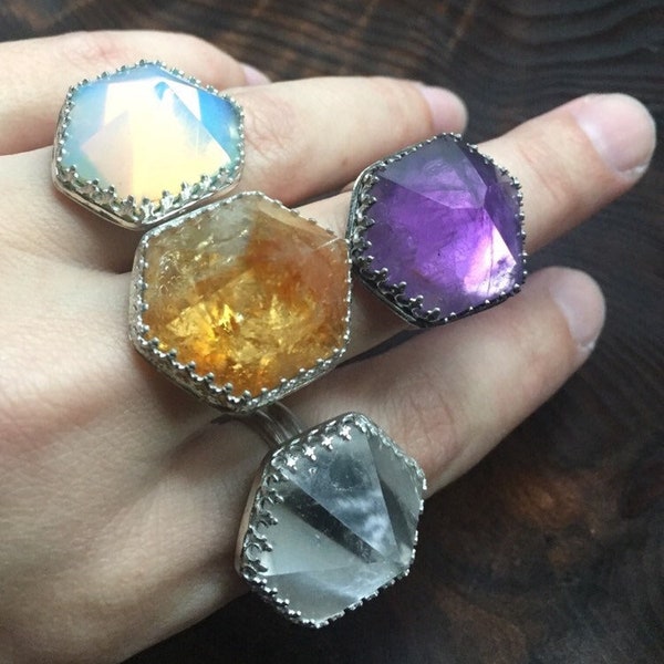 Crystal Point Ring - Etsy