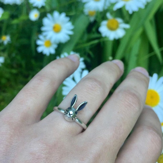 Bunny Rabbit Ring Sterling Silver Rabbit Jewelry Easter | Etsy