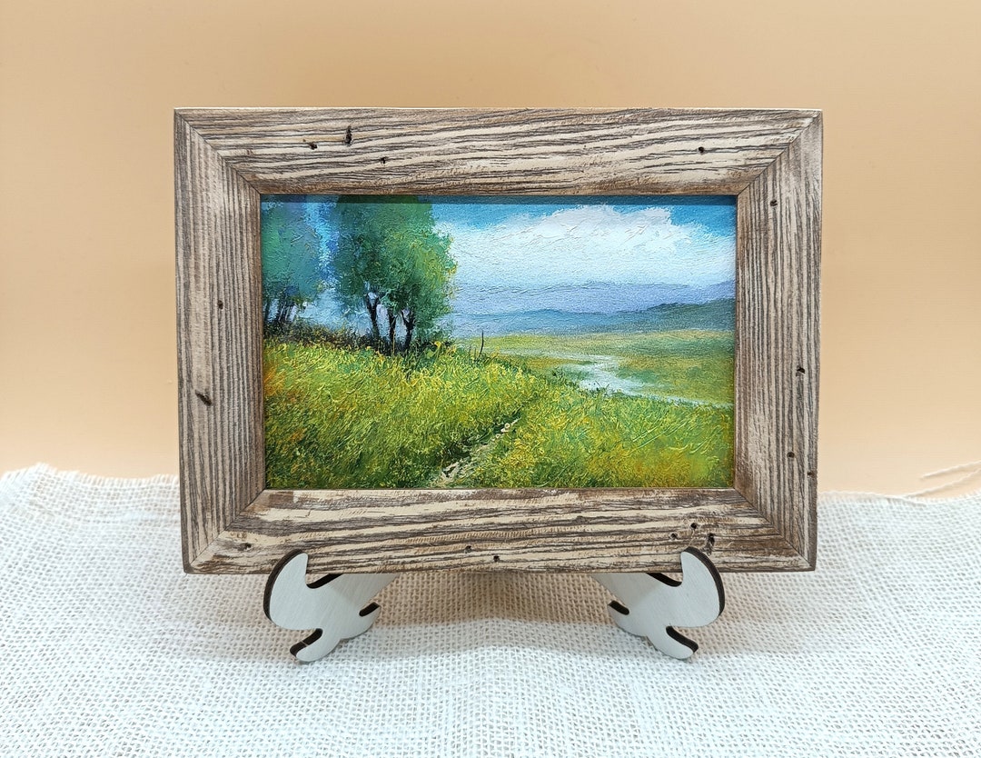 Summer Landscape Forest Oil Painting Handmade Wooden Frame ...