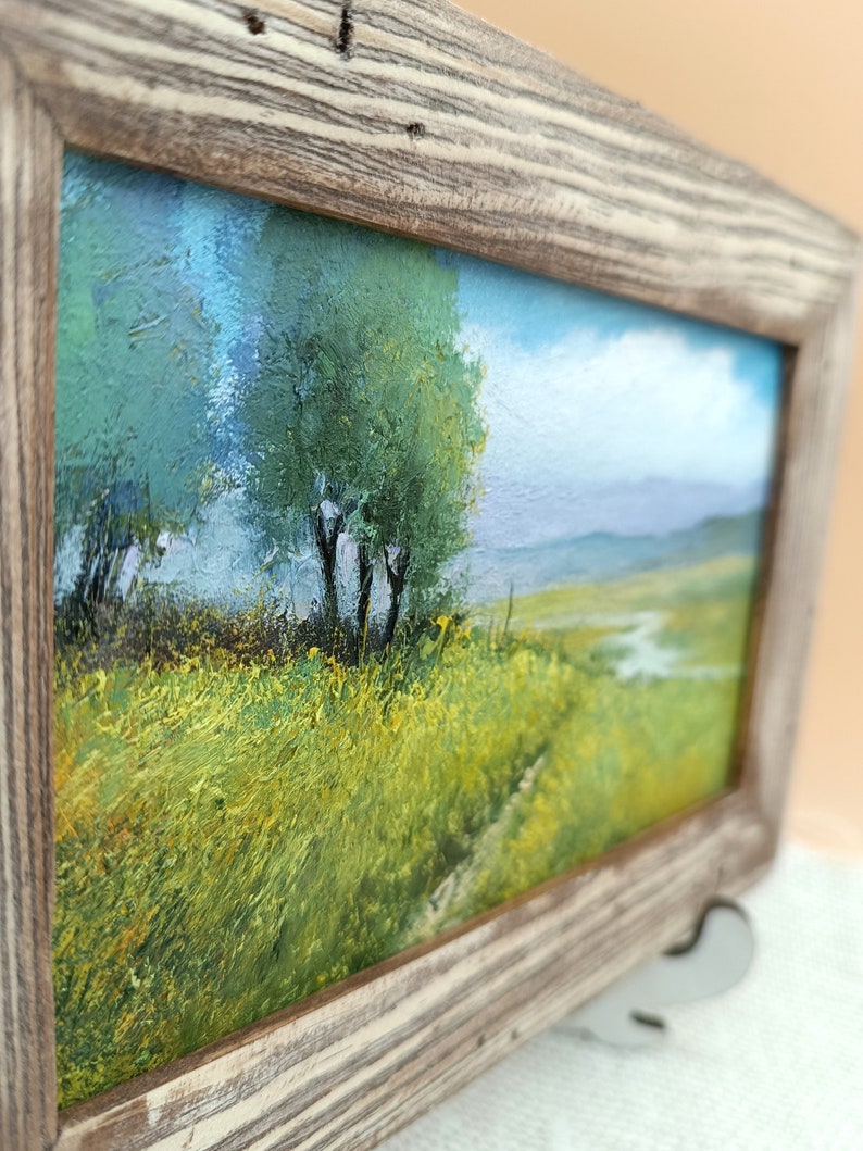 Summer Landscape Forest Oil Painting Handmade Wooden Frame ...