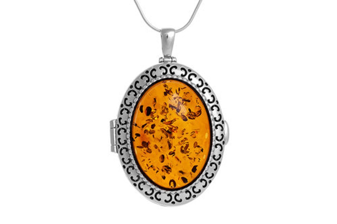Amber Locket Birthday Gift Idea Locket Jewelry Silver - Etsy