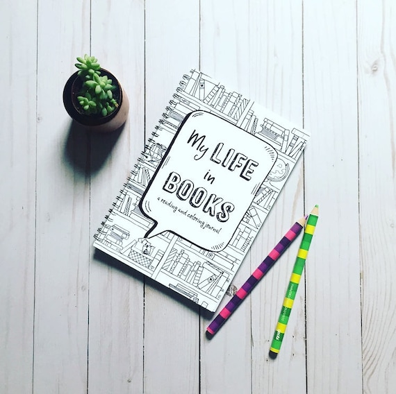 My Life in Books Reading and Coloring Journal - Etsy