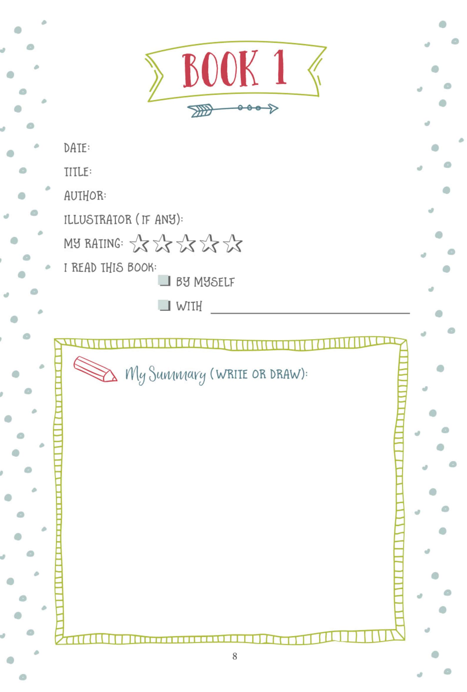 My Reading Adventures Kids Reading Journal - Etsy