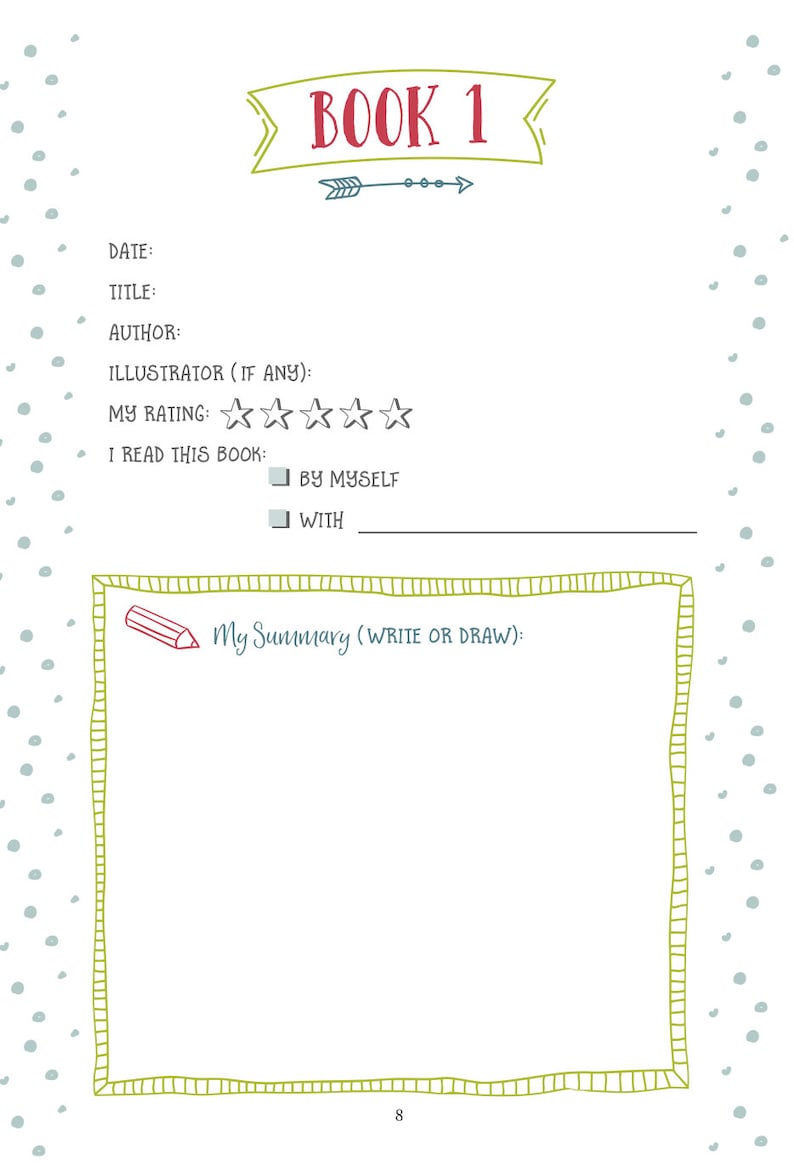 My Reading Adventures Kids Reading Journal - Etsy