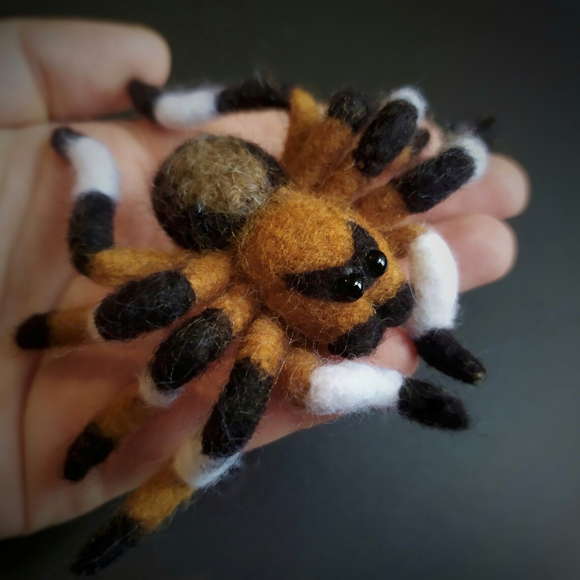 Needle felted spider tarantula Wool spider Felted spider | Etsy