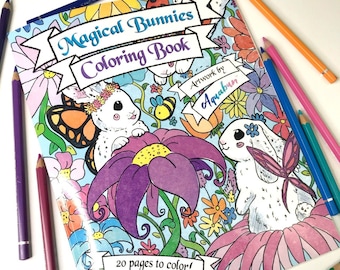 Rabbit Coloring Book - Etsy
