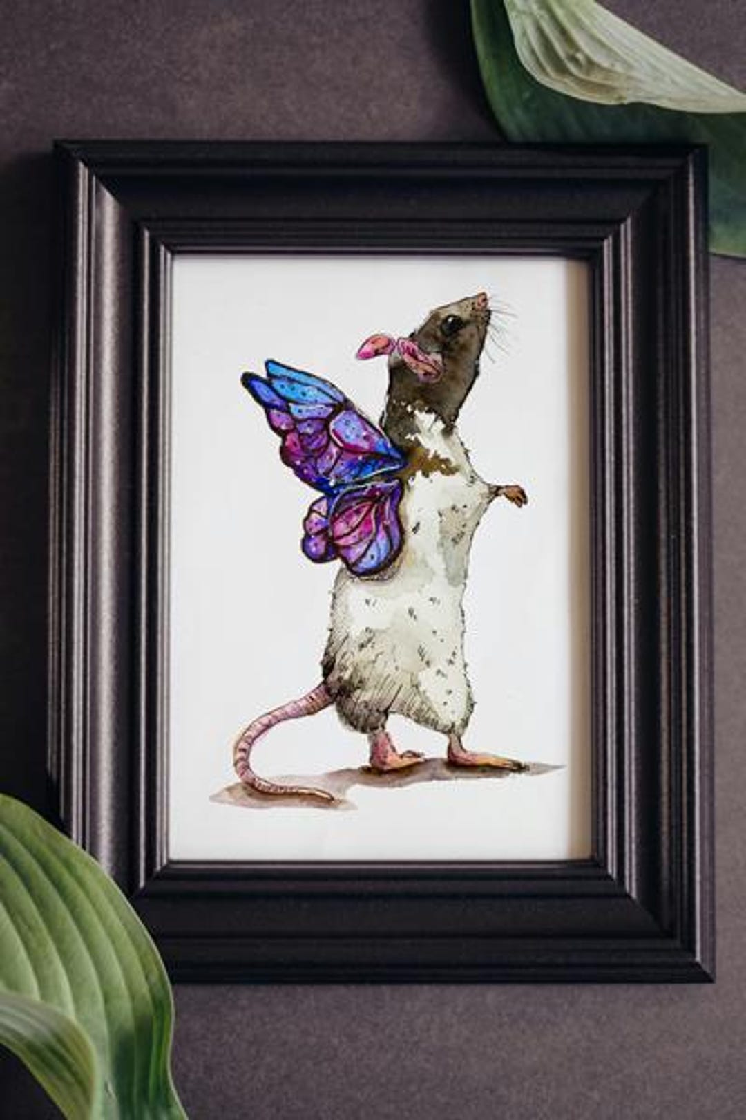 Fairy Rat Watercolor Painting Print, Cute, Fantasy Art, Geek, Mice ...