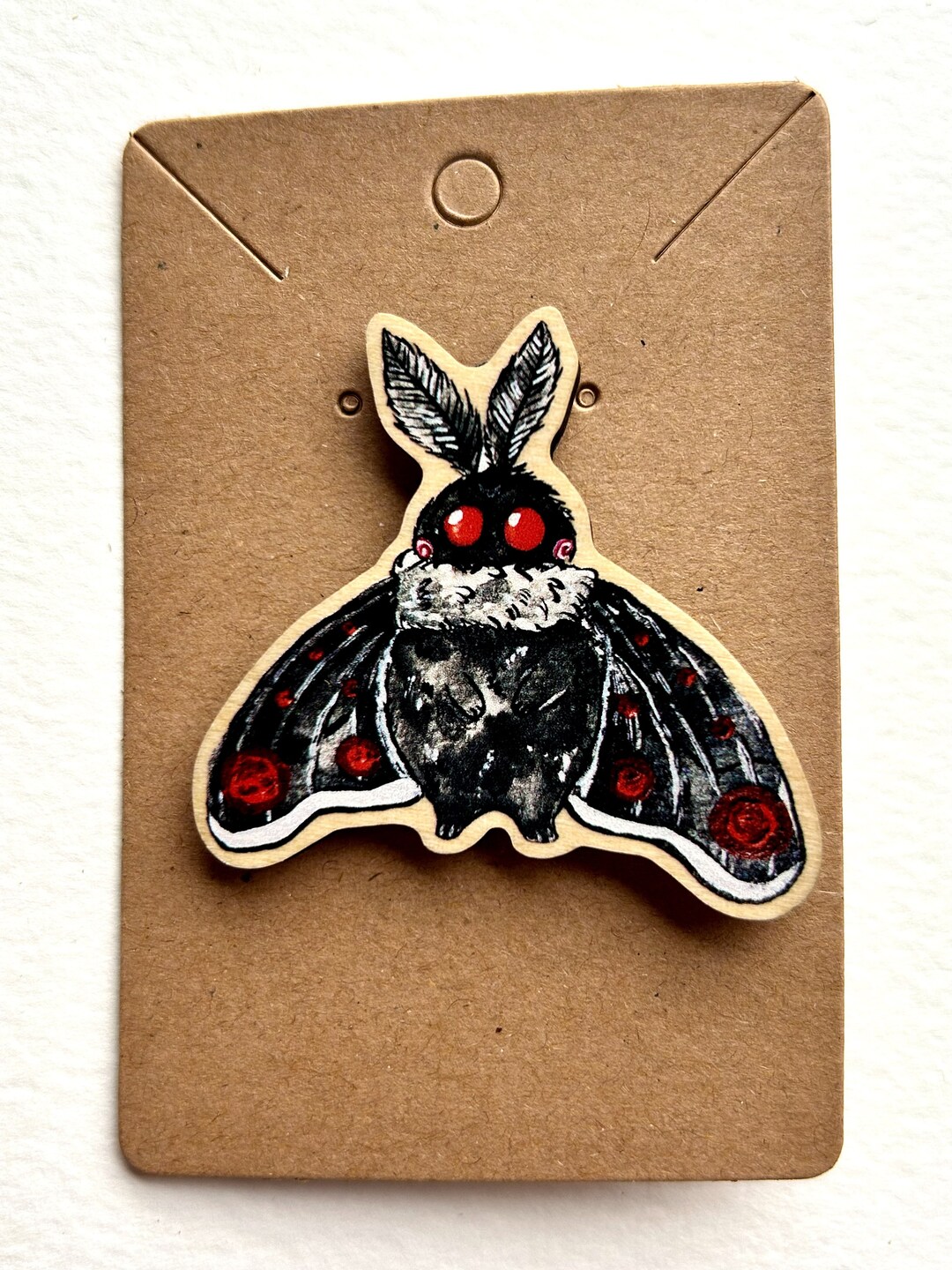 Mothman Pin OR Magnet - Mothman Art, Cryptid Button, Witchy Gifts, Cute ...