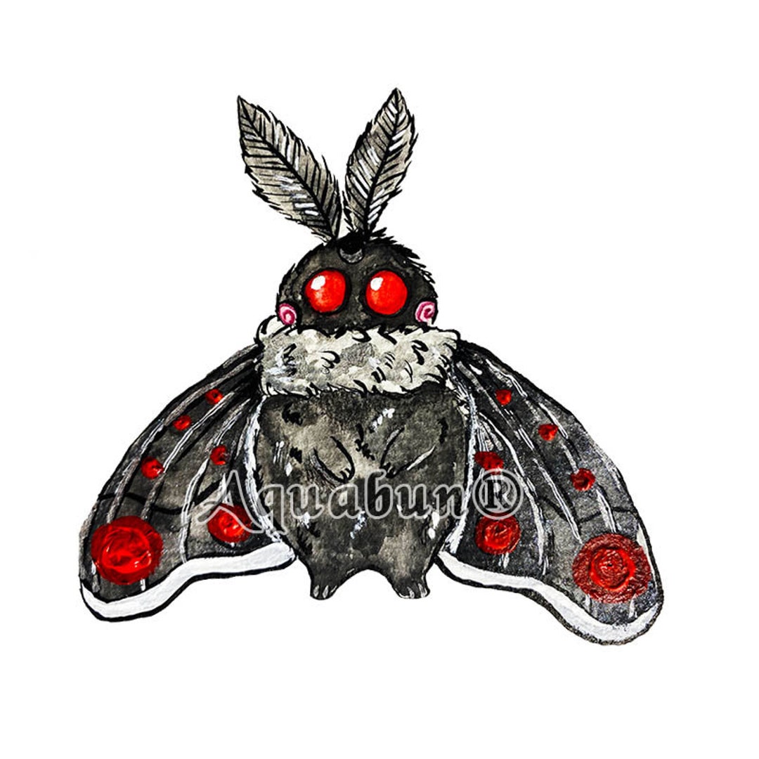 Mothman Watercolor Painting Print - Mothman Art, Cryptid Lover Gift, Cryptid Art Print, Witchy ...