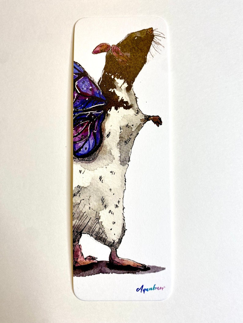 Rat Fairy Watercolor Bookmark, Whimsical Rodent Art - Etsy