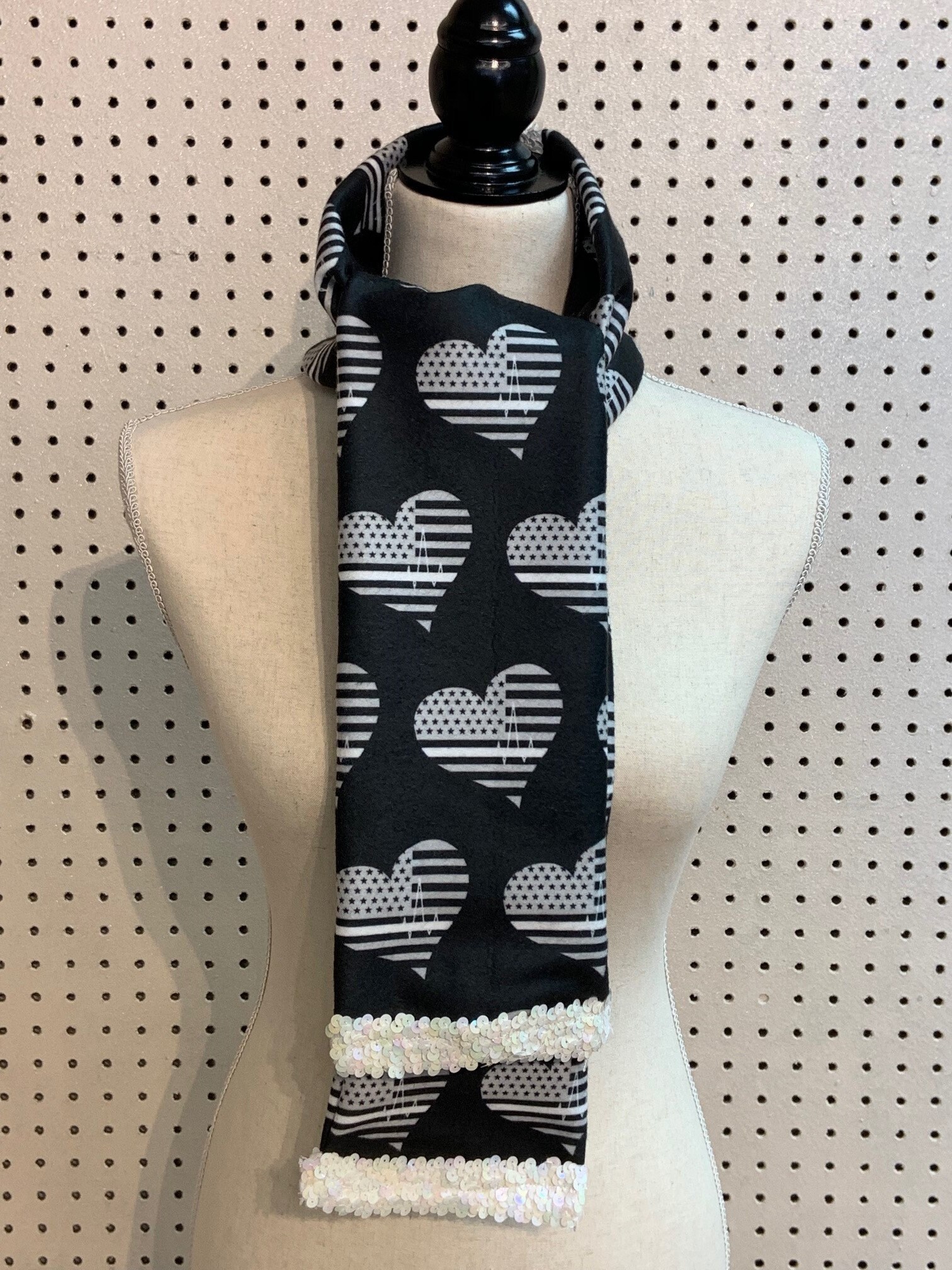 Thin White Line Fleece Bling Scarf EMT Paramedic Support Scarf Emt Wife ...