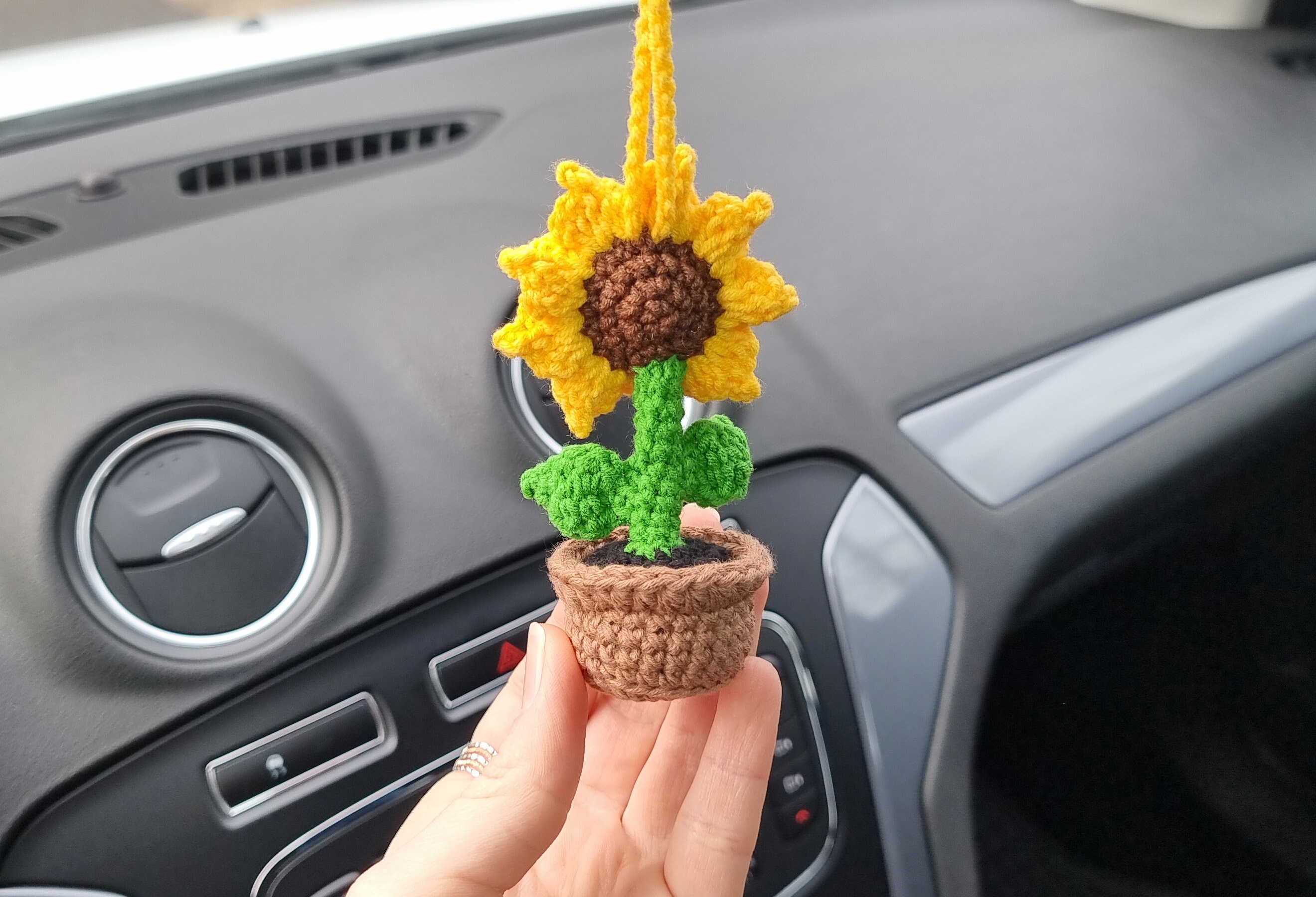Sunflower Car Accessories Sunflower in a Pot Car Accessories - Etsy