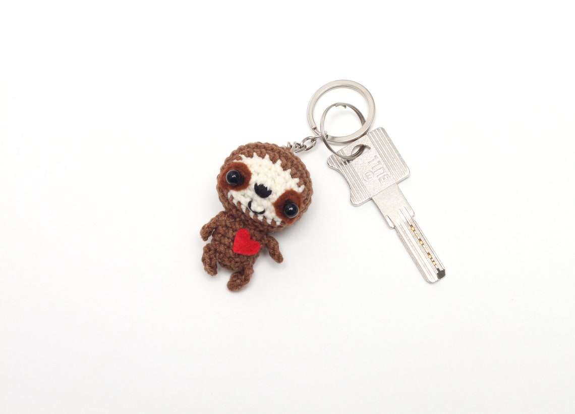 Crochet Sloth Keychain - Etsy