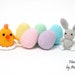 Set of 7 Crochet Easter Eggs Bunny and Chick. Easter Basket - Etsy