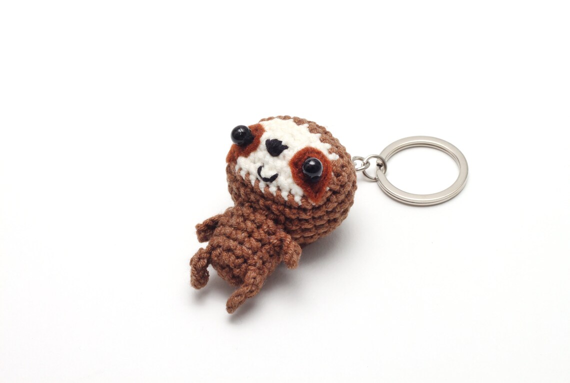 Crochet Sloth Keychain - Etsy