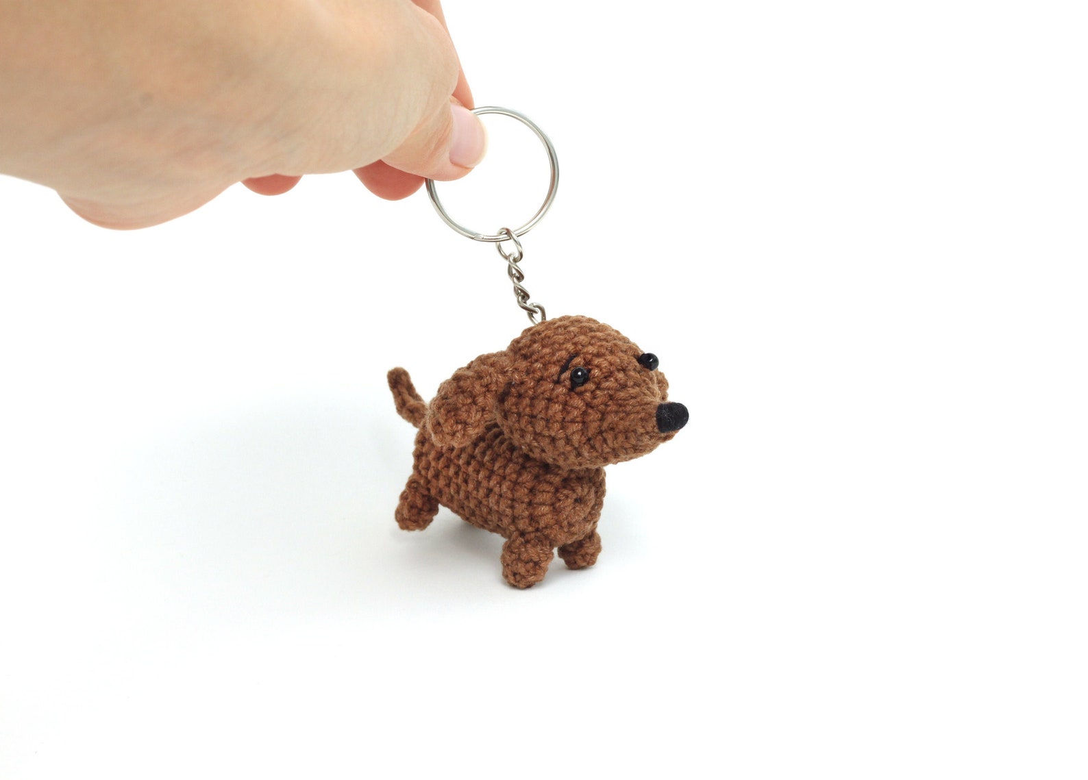 Crochet Dachshund Dog Keychain - Etsy