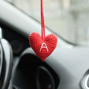 Heart Car Hanging Accessories Personalized Rear View Mirror Charm for ...