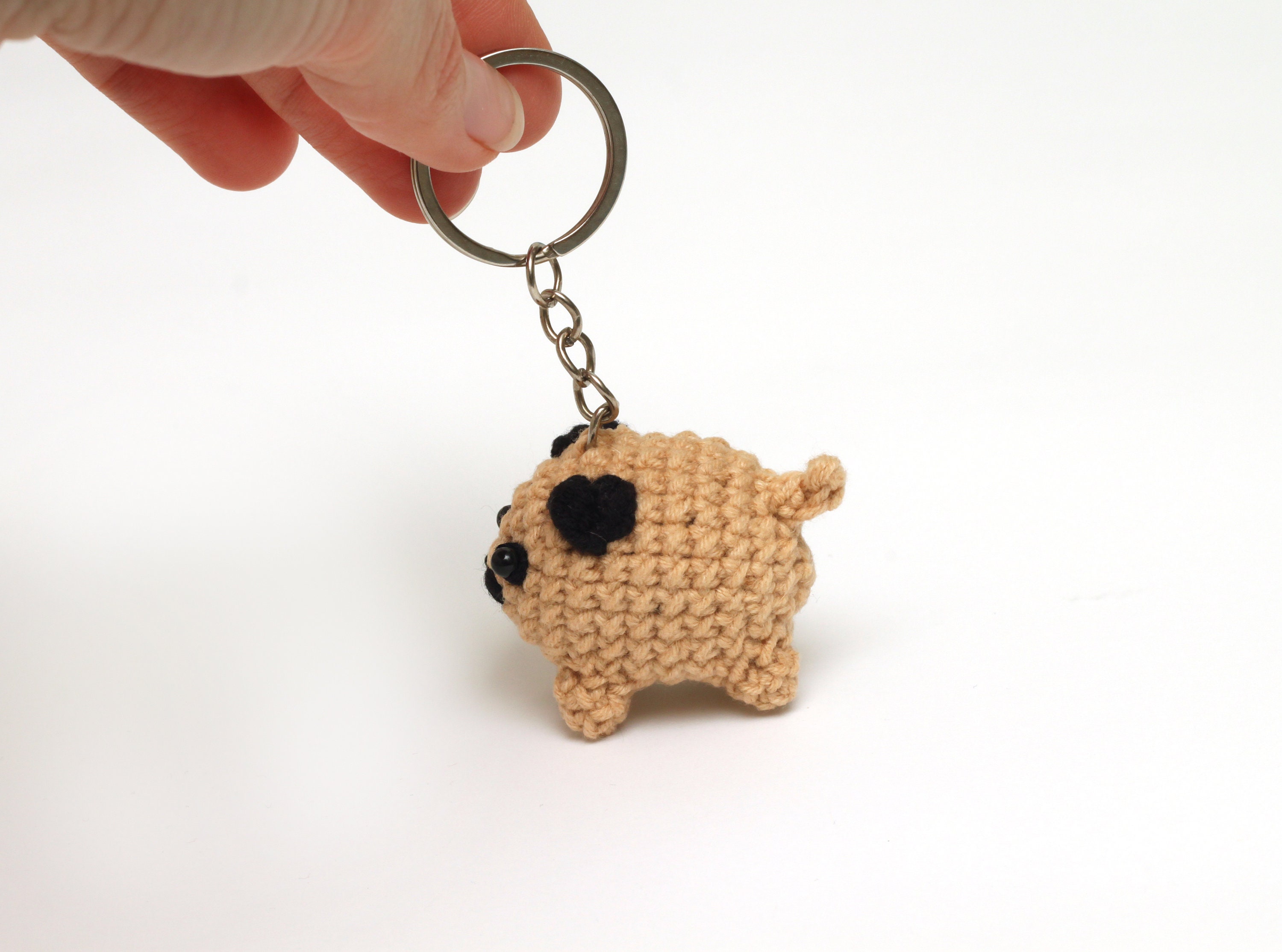 Crochet Pug Keychain | Etsy
