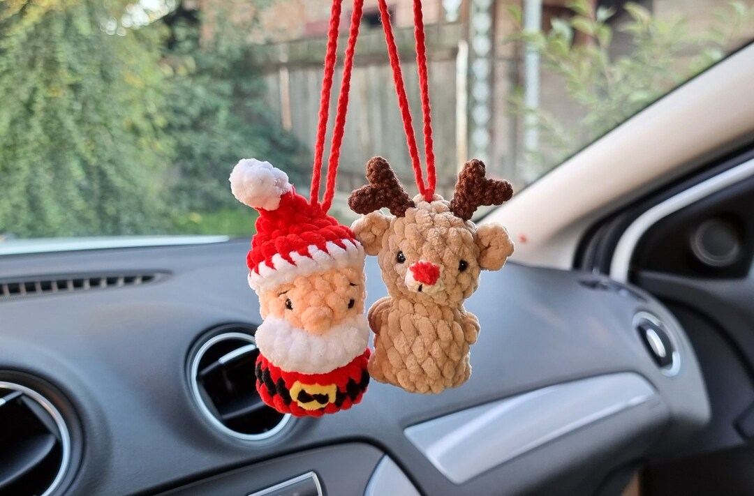 Christmas Car Decor Deer and Santa, Gingerbread, Elf, Snowman Car ...