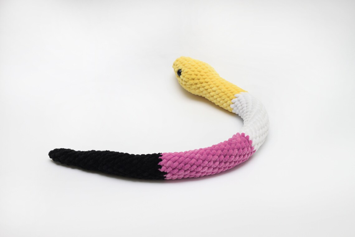Nonbinary Snake Plush LGBTQ Snake Plushie Pride Flag Mini | Etsy
